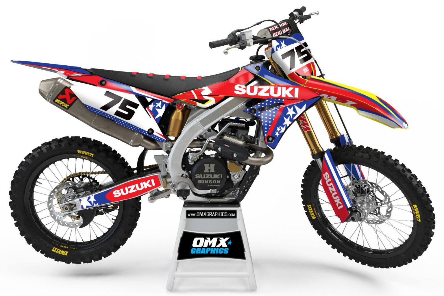 Custom Suzuki Motocross Graphics Kit BOLD 2 – OMXGraphics Custom Suzuki Motocross Graphics Kit BOLD 2 – OMXGraphics