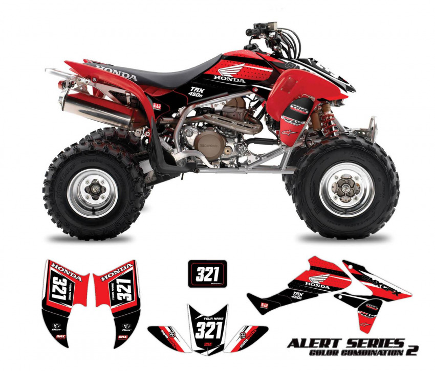 Honda ATV Graphics - Alert Black – OMXGraphics