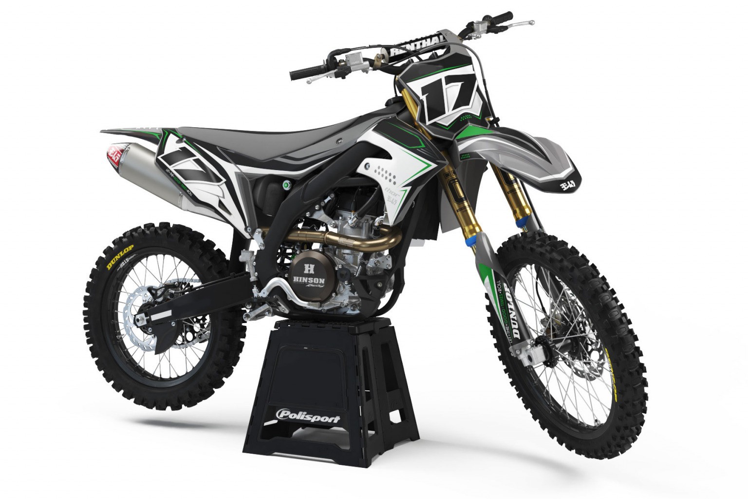 Kawasaki Motocross Graphics Kit 'ARMY' Grey – OMXGraphics