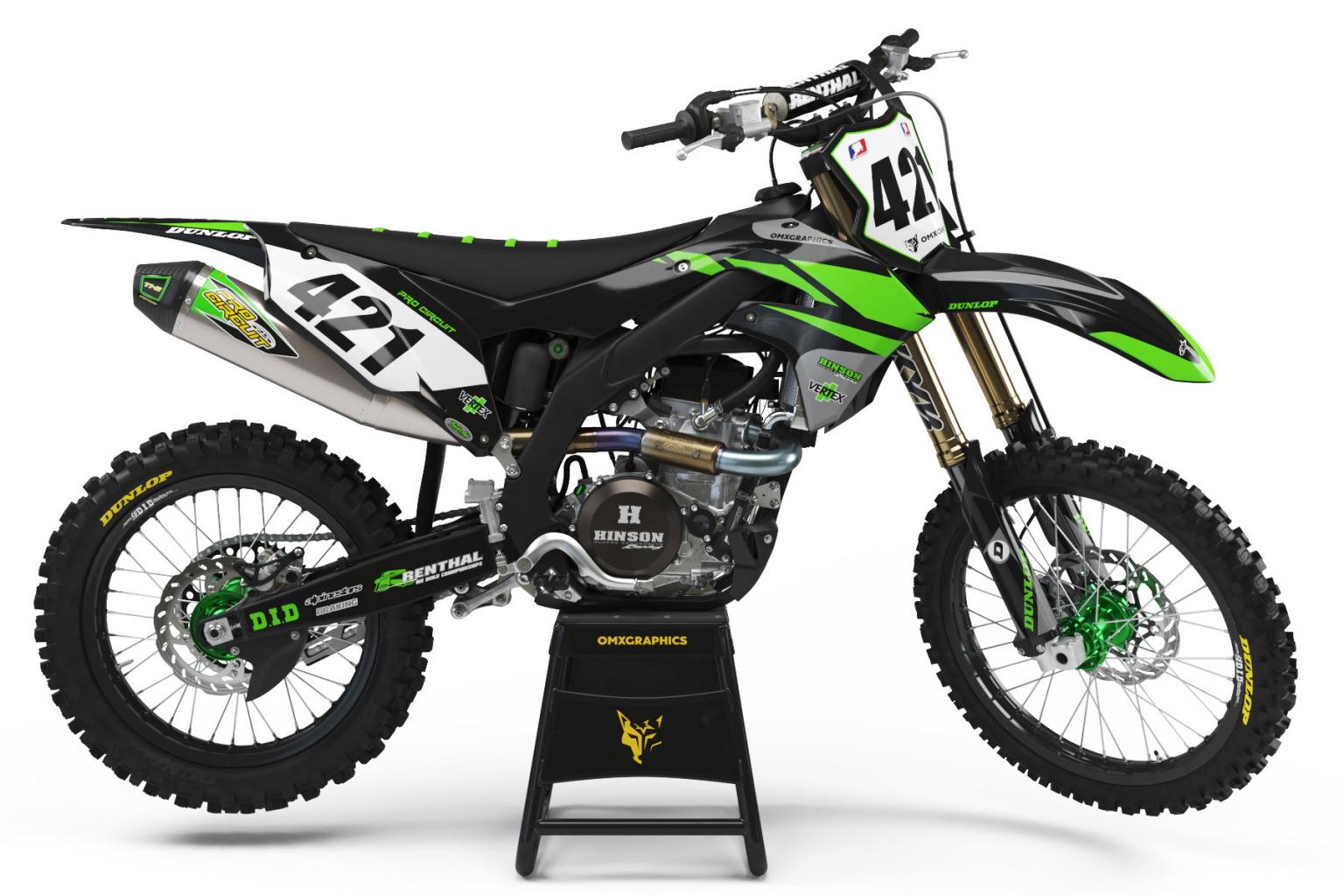 Kawasaki Mx Graphics Kit 'COMET' – OMXGraphics
