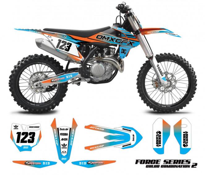 Dirt Bike Decals for KTM - Force Cyan – OMXGraphics