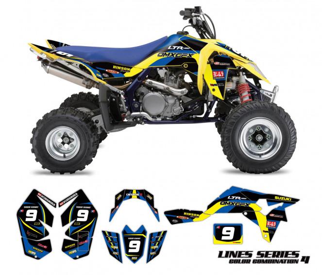 Graphics Kit for Suzuki ATV - Lines Black – OMXGraphics