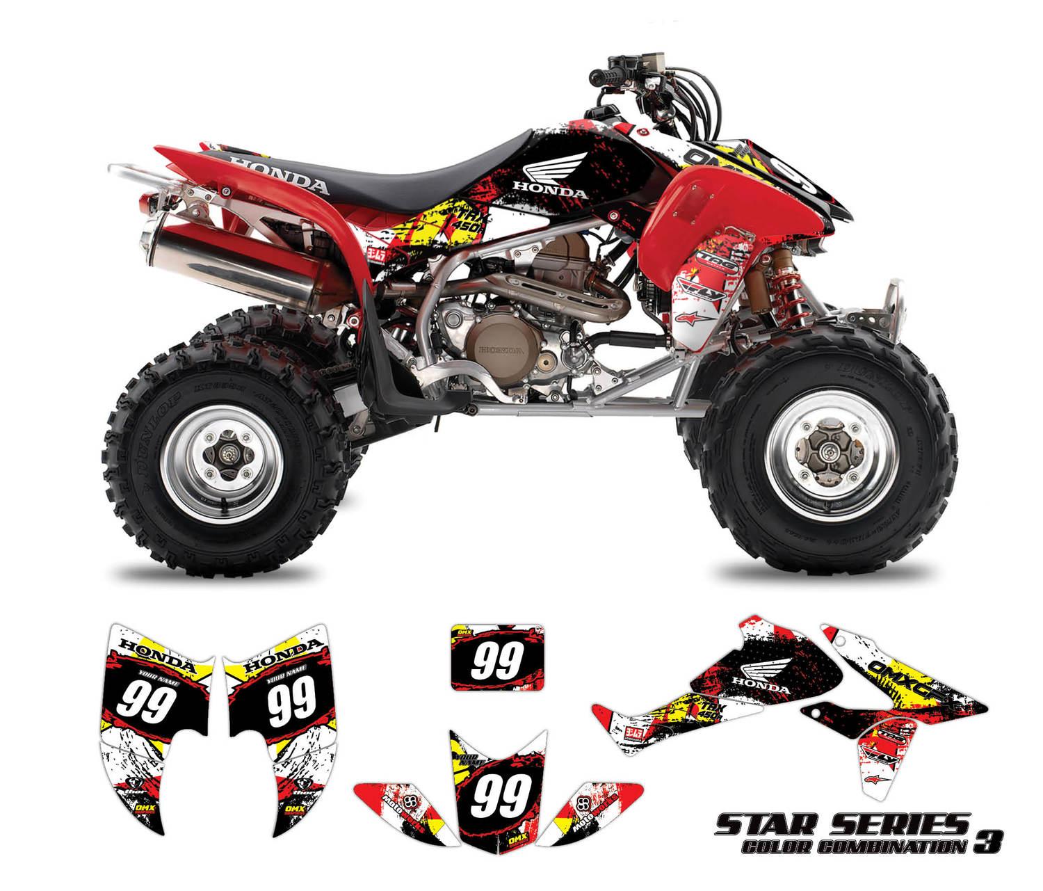 Honda ATV Semi Custom Graphics - Star White – OMXGraphics