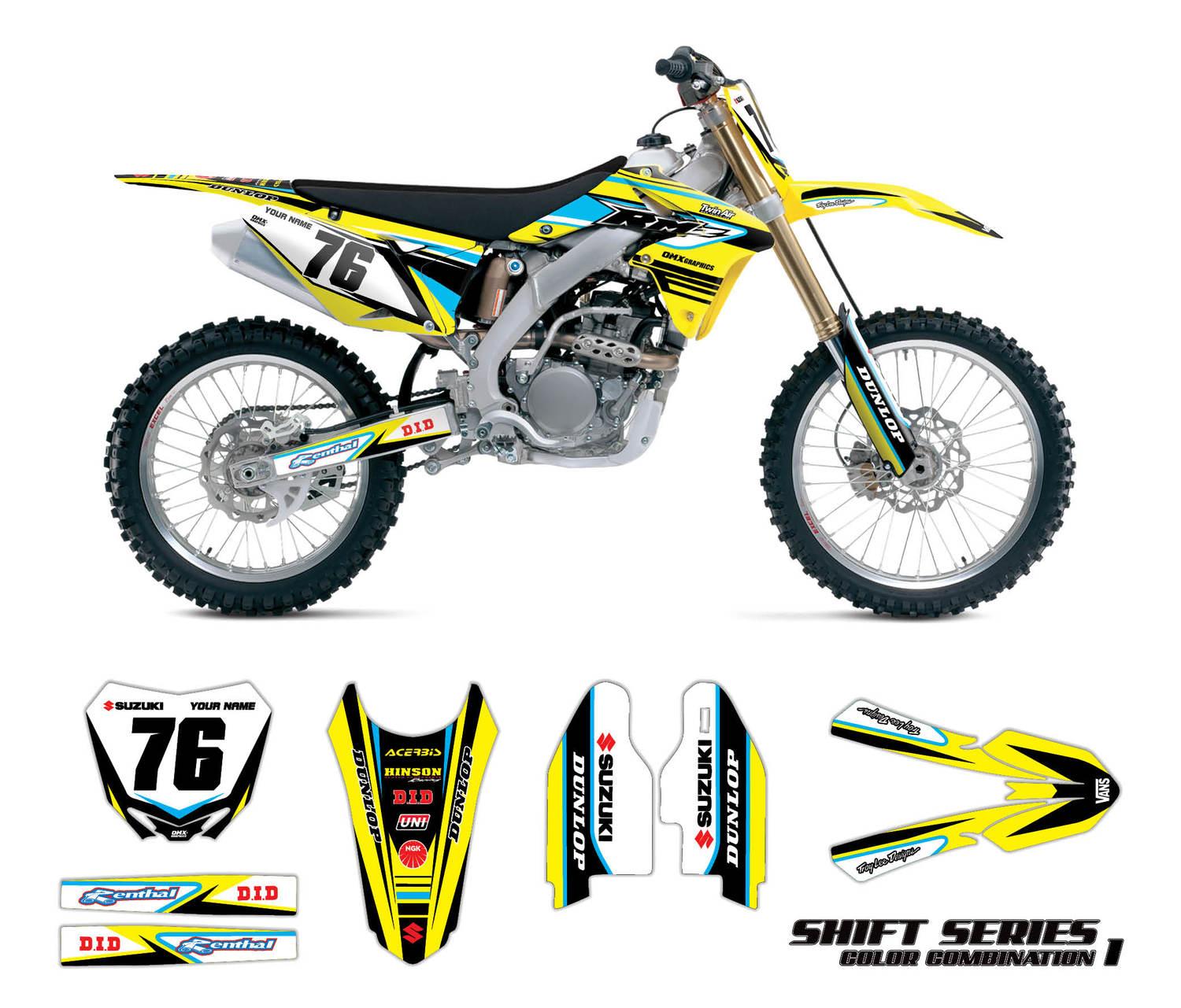 Mx Decals For Suzuki Shift Yellow OMXGraphics Mx Decals For Suzuki Shift Yellow OMXGraphics