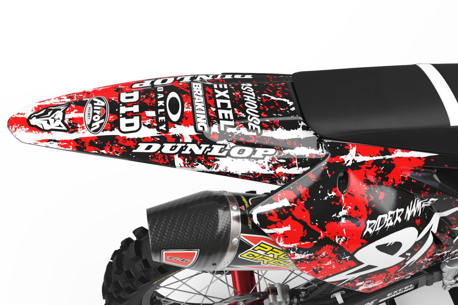 Kawasaki REBEL Graphics Kit Red – Dirt Bike Graphics – Superb Quality