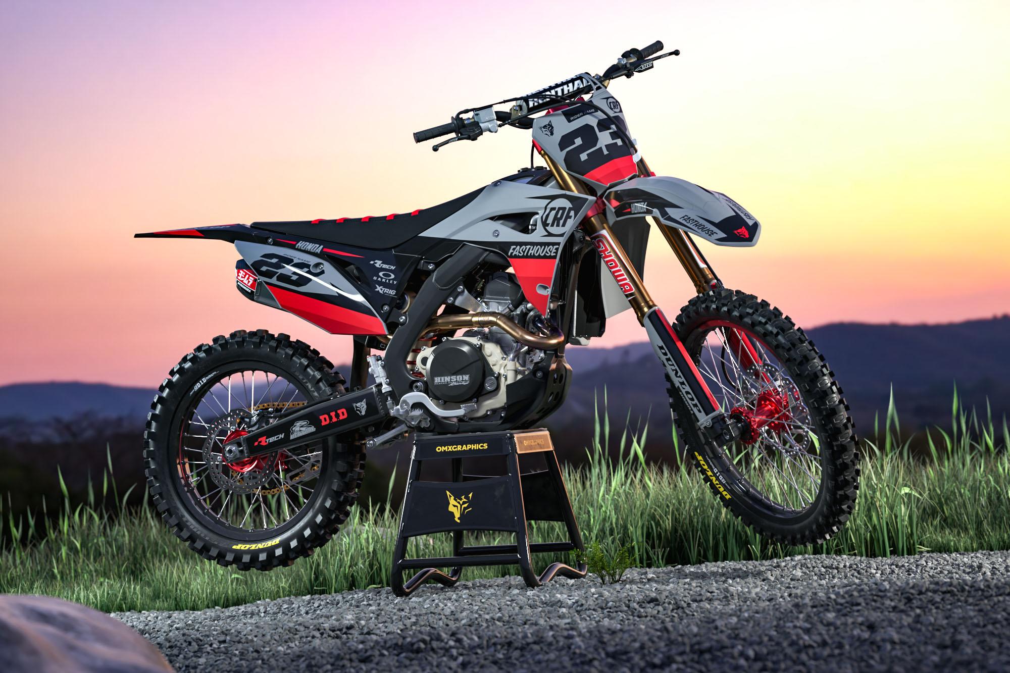 Honda Graphics UNION GREY Kit OMXGraphics Over 60 Mx Designs
