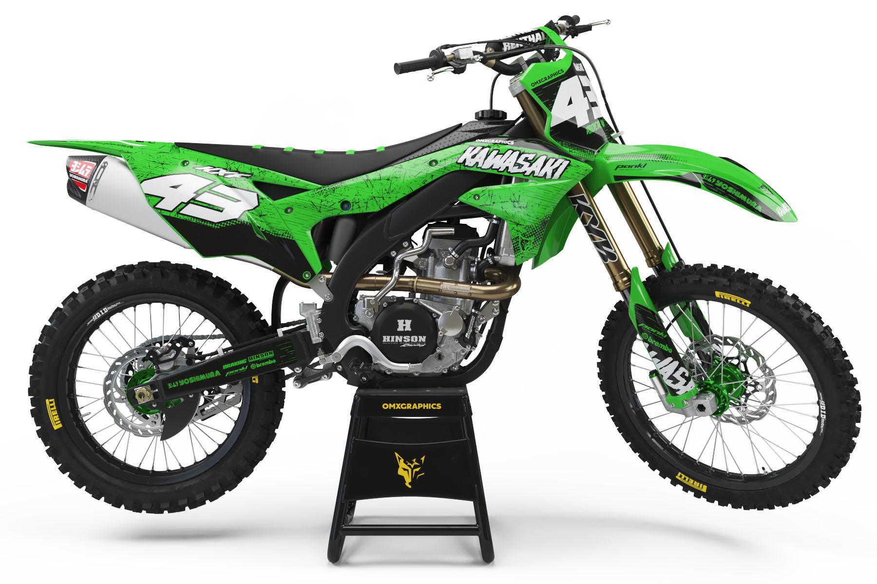 Kawasaki 'Squad Green' Graphics Kit – OMXGraphics – Superb Quality