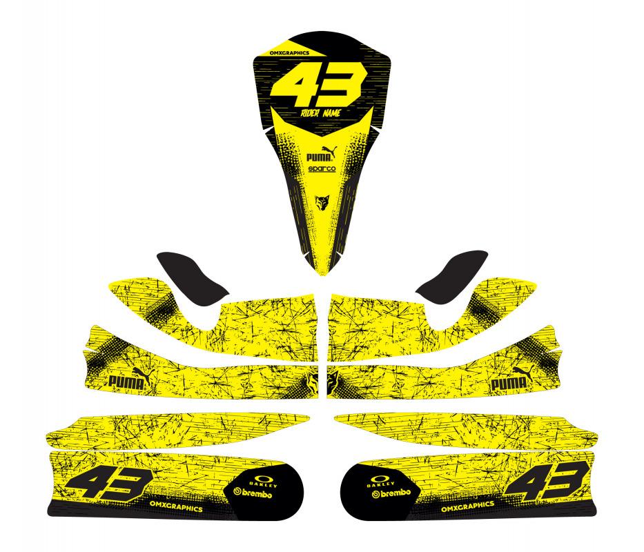 Birel Kart Graphics Kit 'Squad' - Free Customisation - Top Quality