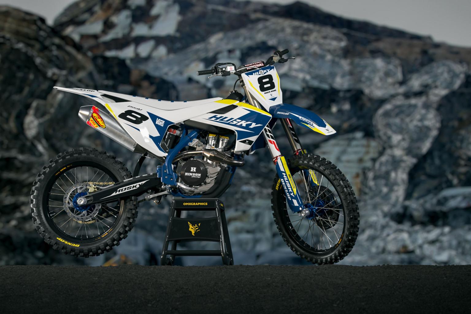 Custom Husqvarna Graphics Kit 'TORCH' White / Blue – OMXGraphics Custom Husqvarna Graphics Kit 'TORCH' White / Blue – OMXGraphics