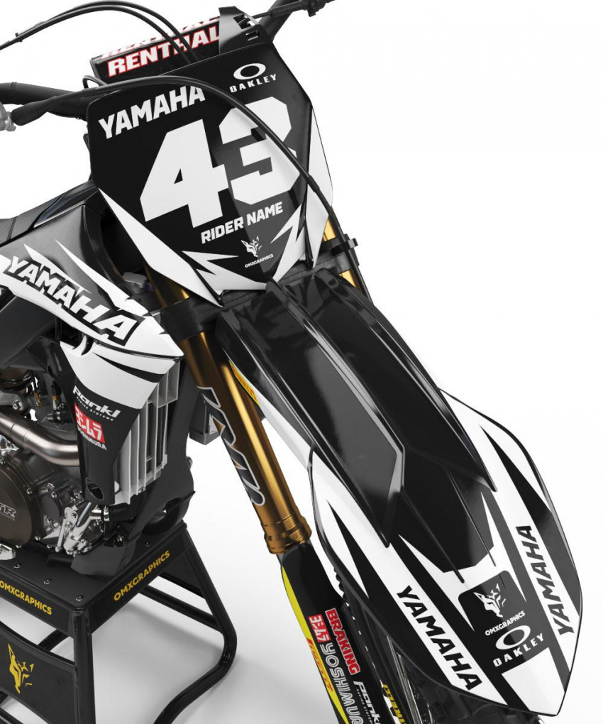 Custom Yamaha Graphics Kit 'VANDAL' Black / White – OMXGraphics