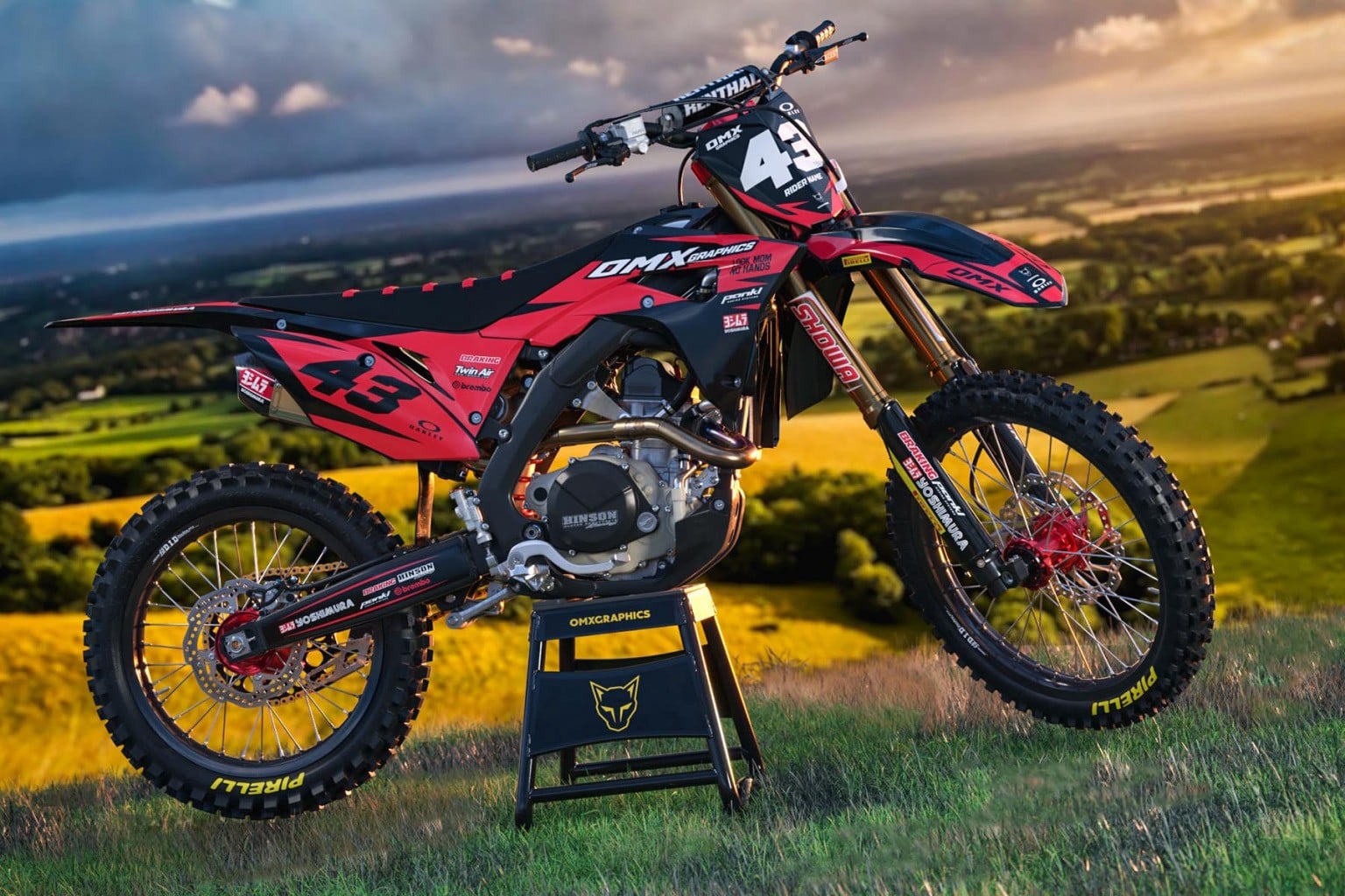 Dirt Bike Graphics Kit For Honda VANDAL Red – OMXGraphics