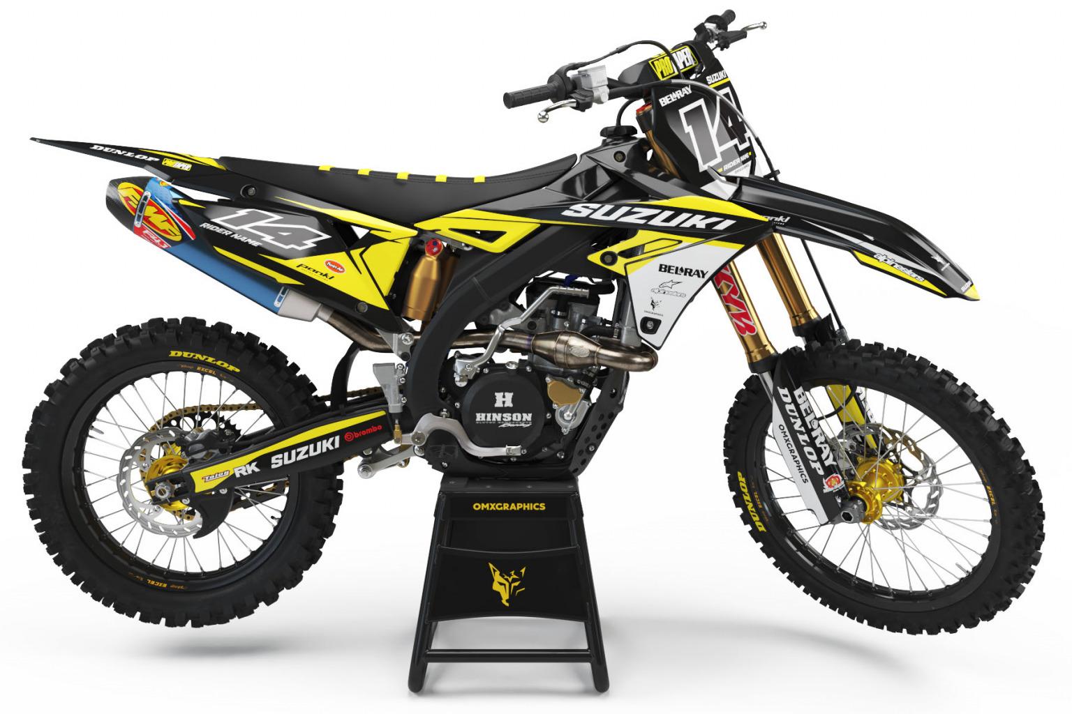 Custom Suzuki Motocross Graphics Kit BOLD – OMXGraphics Custom Suzuki Motocross Graphics Kit BOLD – OMXGraphics
