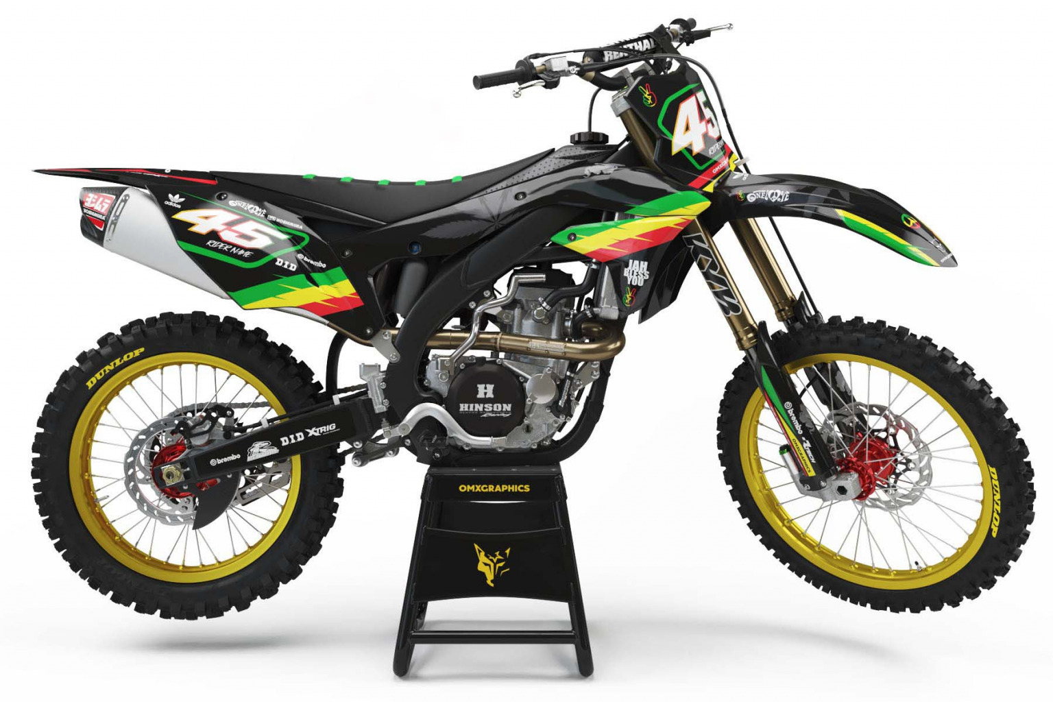 Light it up with RASTA dirt bike graphics by OMXGraphics