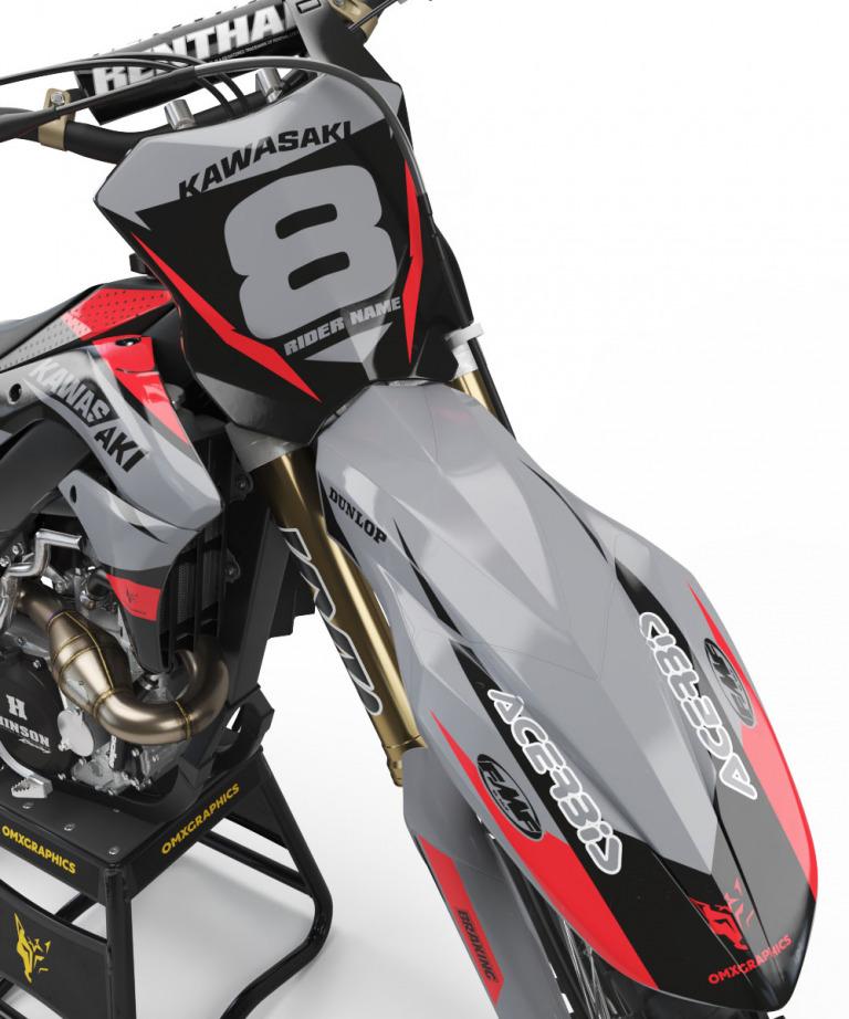 Custom Kawasaki Mx Graphics Kit - Torch Grey – OMXGraphics