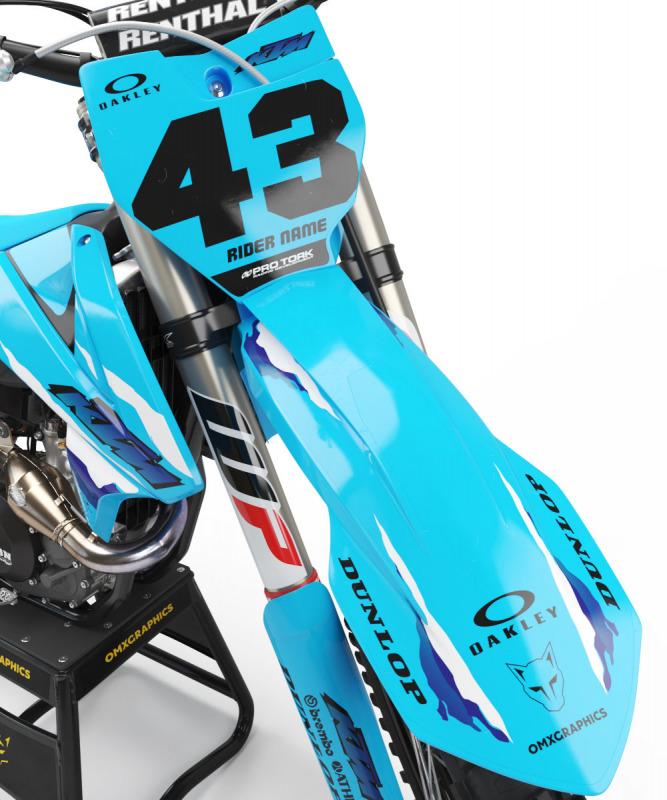 KTM Graphics Kit 'LEGACY' Sky Blue – OMXGraphics - Free Customisation KTM Graphics Kit 'LEGACY' Sky Blue – OMXGraphics - Free Customisation