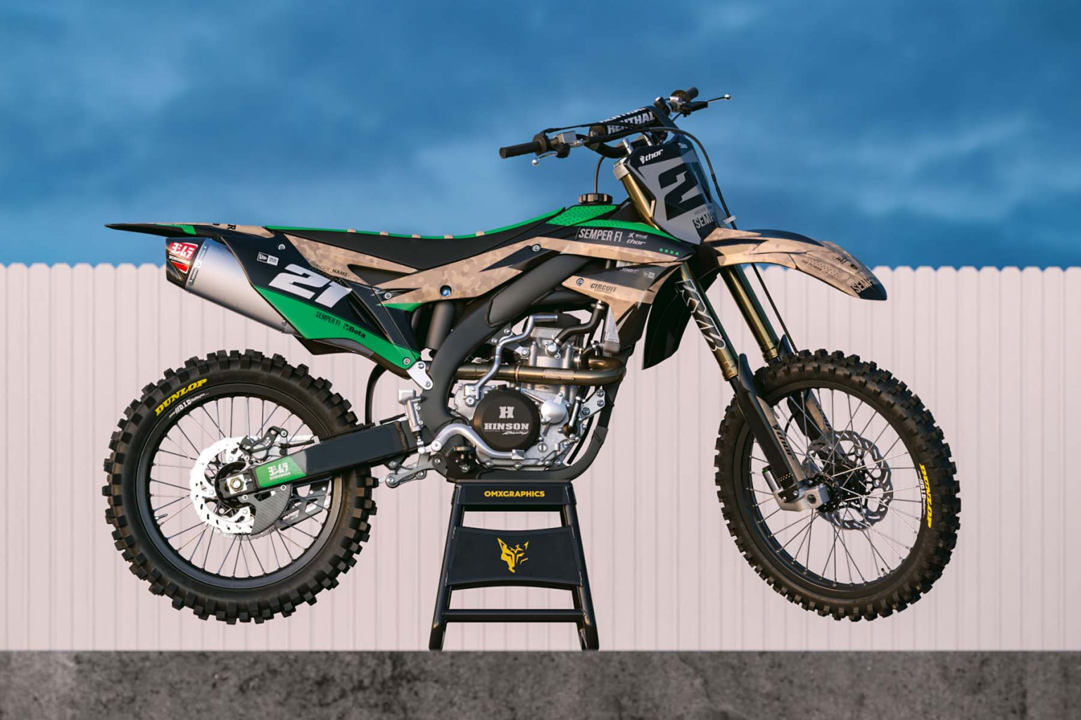 Kawasaki SEMPER FI Graphics Kit – OMXGraphics