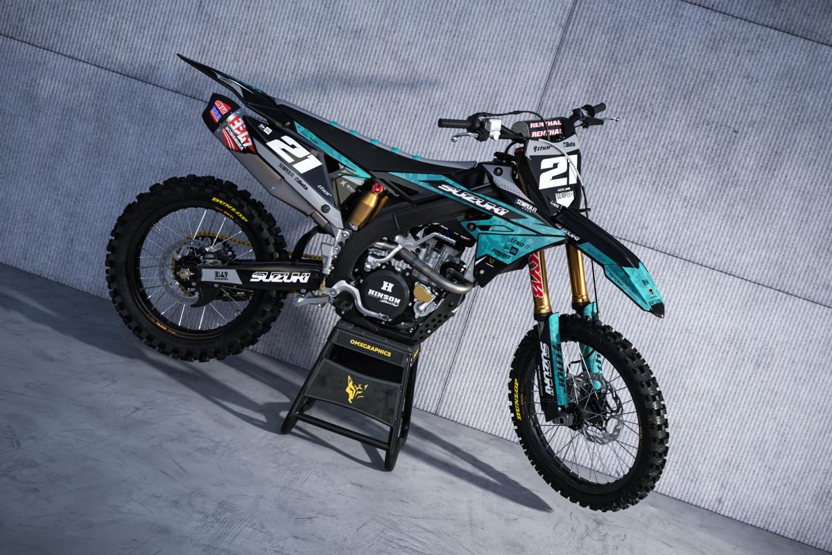 Suzuki SEMPER FI Graphics Kit Teal – OMXGraphics