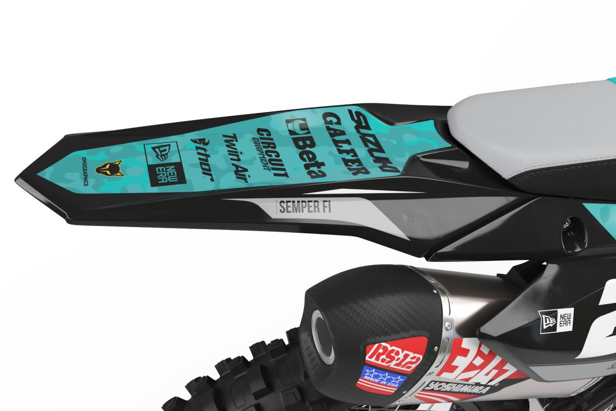 Suzuki SEMPER FI Graphics Kit Teal – OMXGraphics