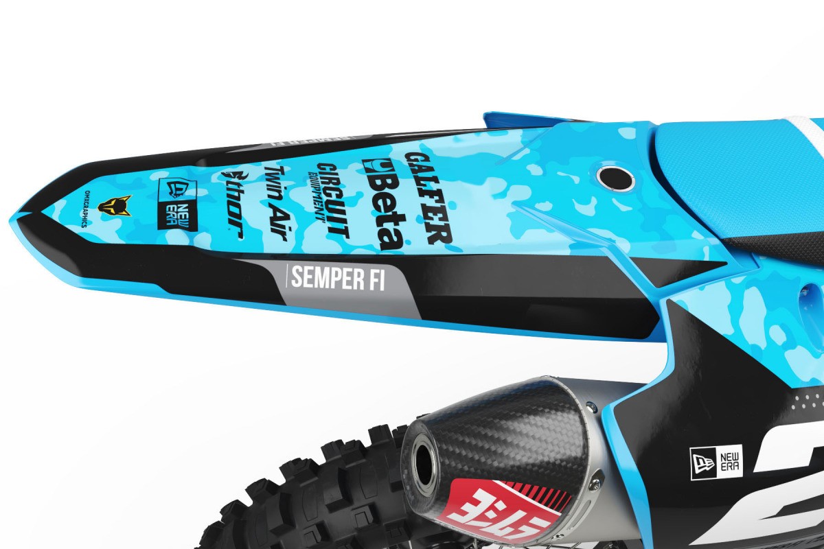 Yamaha SEMPER FI Graphics Kit Blue – OMXGraphics