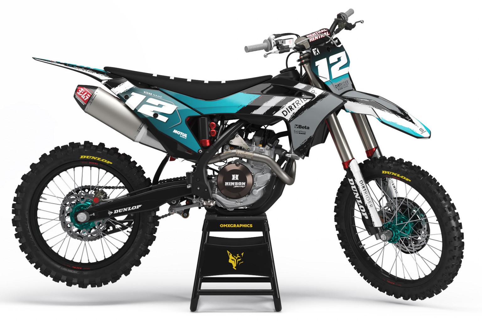 Graphics Kit For GasGas 'TORN' Teal / Grey – 21 MIL Thick Graphics