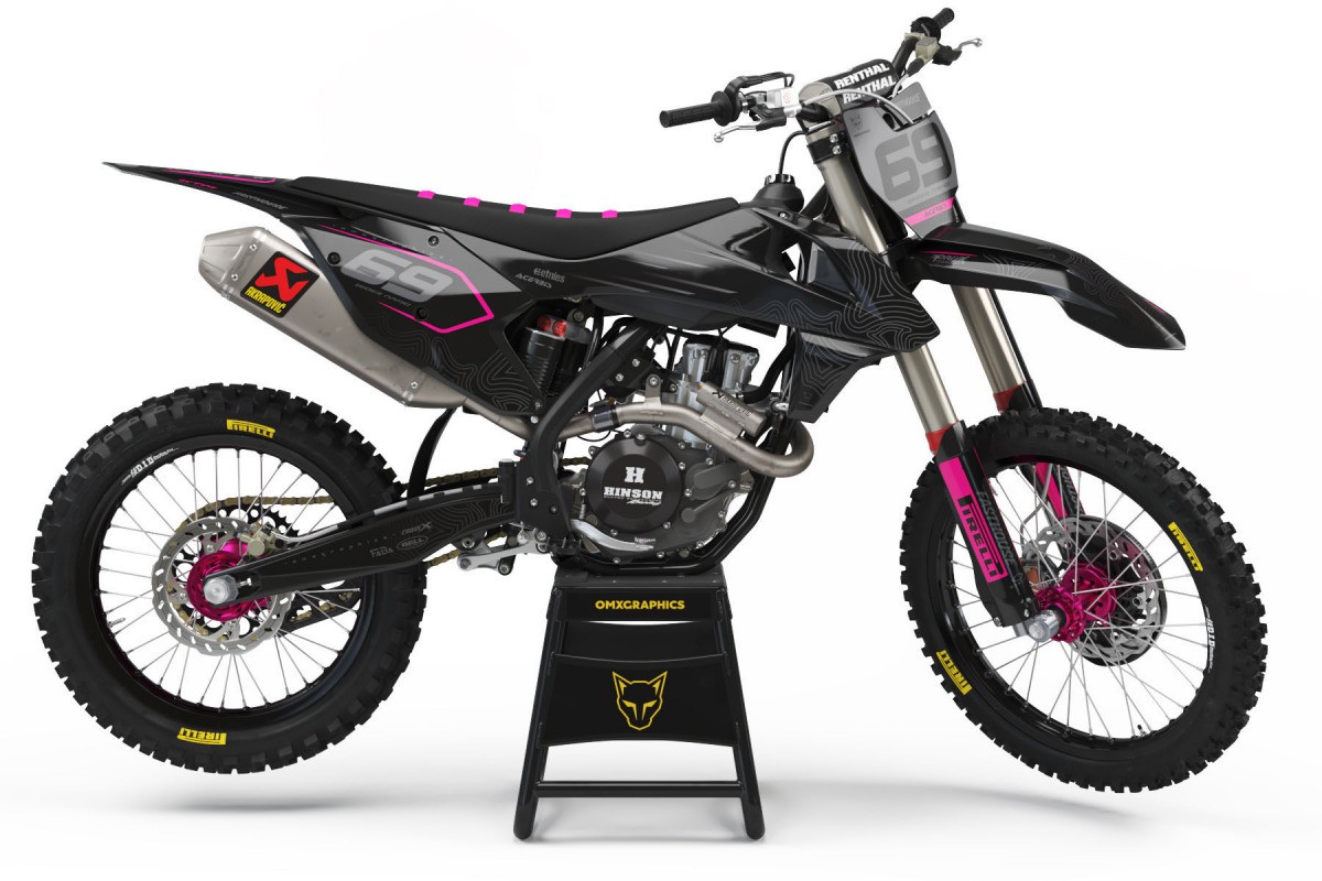 KTM Dirt Bike Graphics Kit 'AVENGER' Pink – OMXGraphics