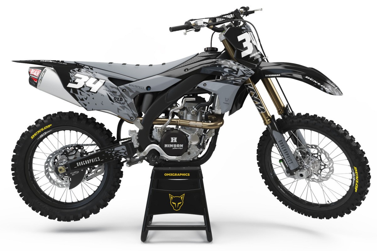 Kawasaki Mx Graphics Kit 'SMASH' Black / Grey – OMXGraphics