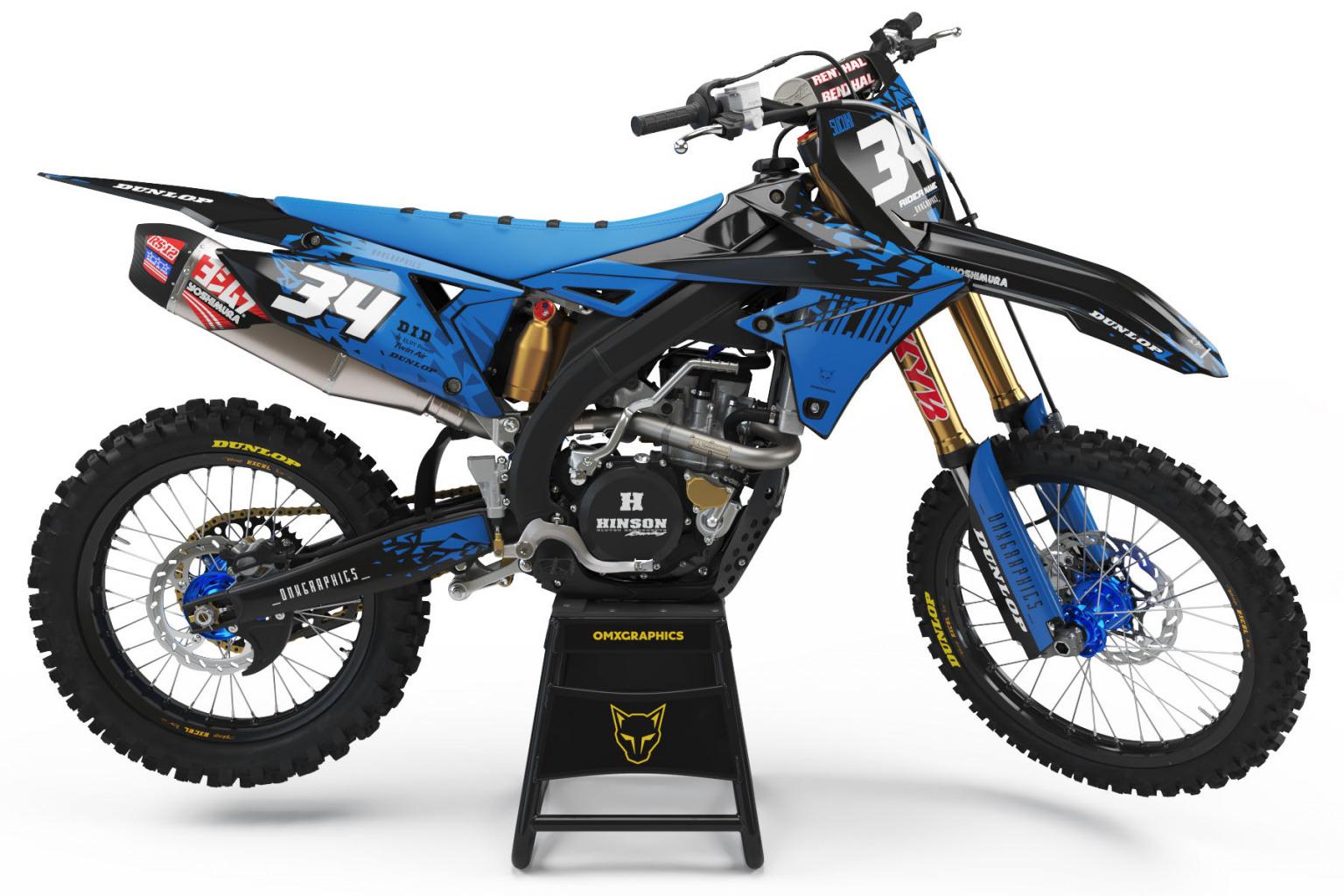 Suzuki Mx Graphics Kit "SMASH' Dark Blue – OMXGraphics