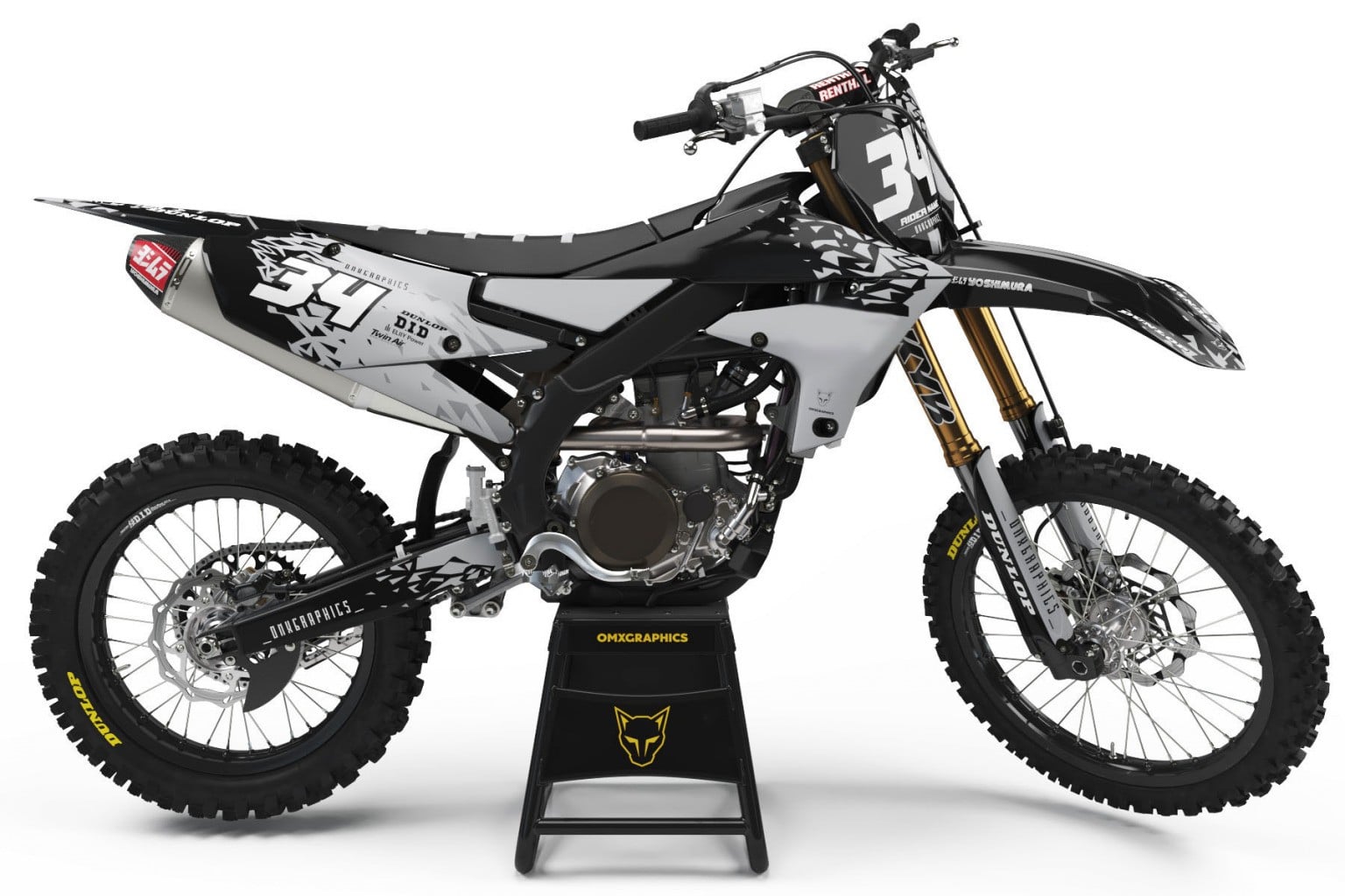 Yamaha Mx Graphics Kit 'SMASH' Black / Grey – OMXGraphics - All Models