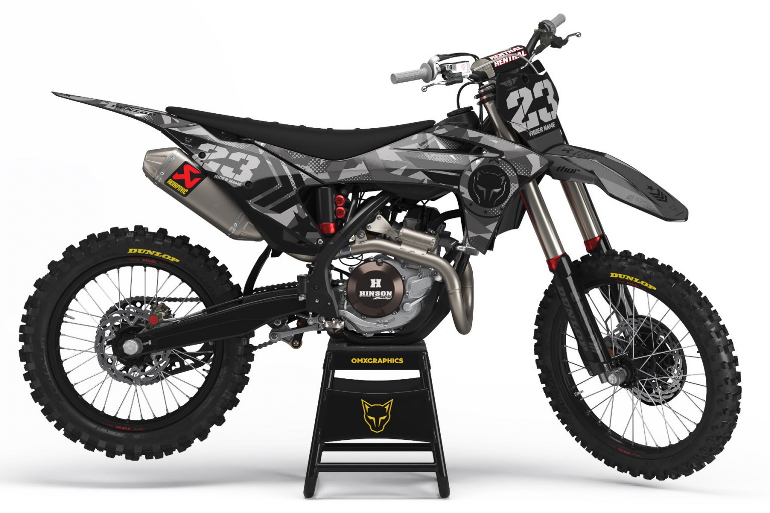 GasGas Motocross Graphics Kit 'ARMY' Grey - OMXGraphics