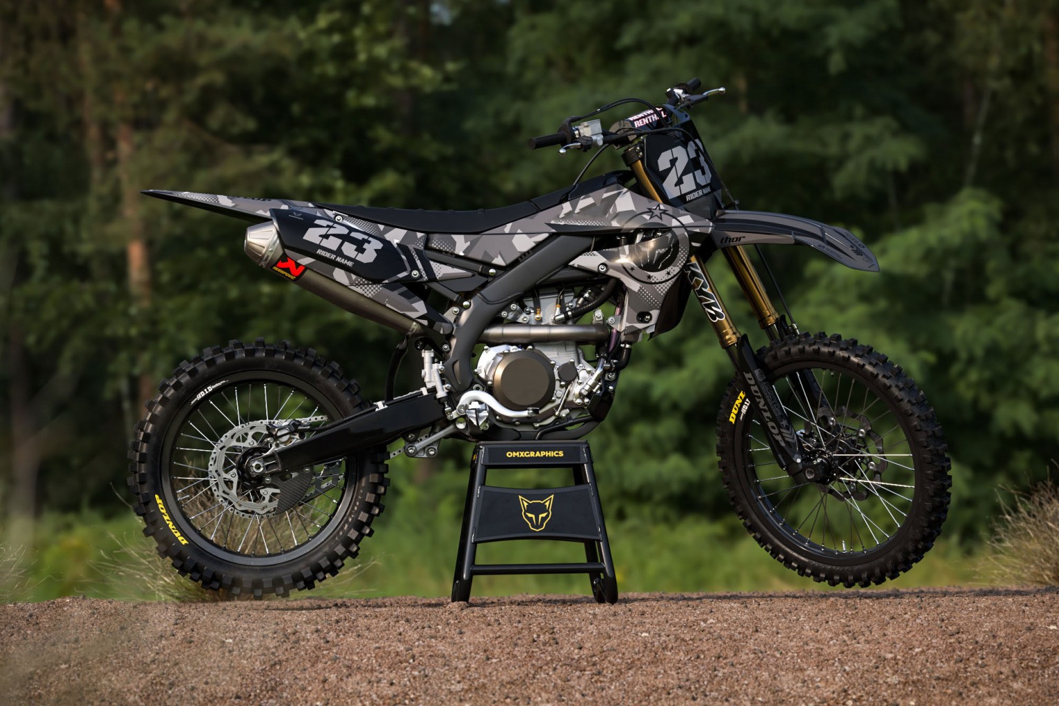 Yamaha ARMY Graphics Kit Grey – Dirt Bike Graphics