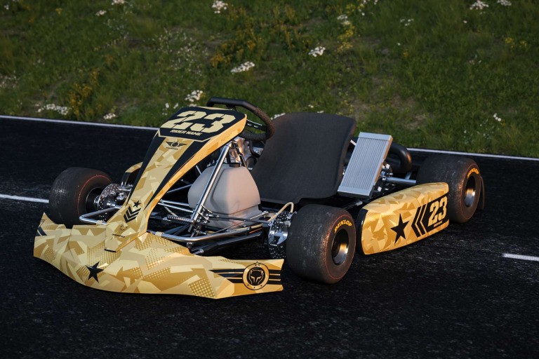 Custom Go Kart Graphics Kit 'ARMY' Sand – Dirt Bike Graphics