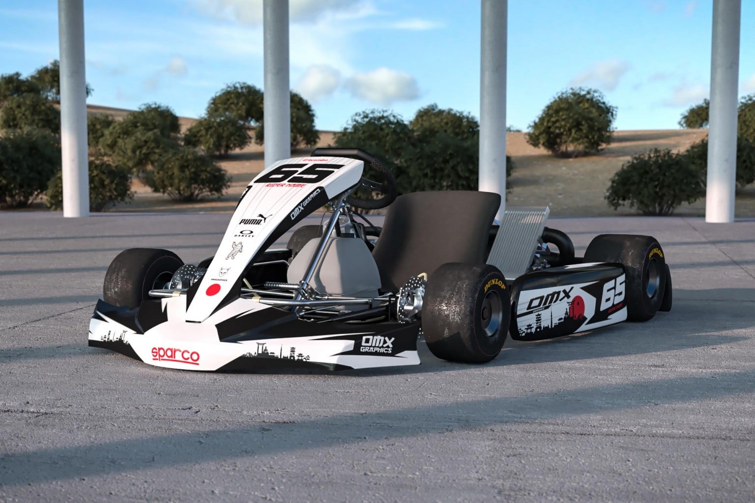 Go Kart Graphics Kit 'JAP' White – OMXGraphics - Free Customisation