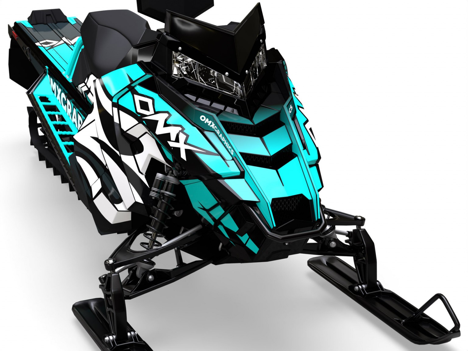 Snowmobile Graphics Kit ‘Blast’ Teal – OMXGraphics