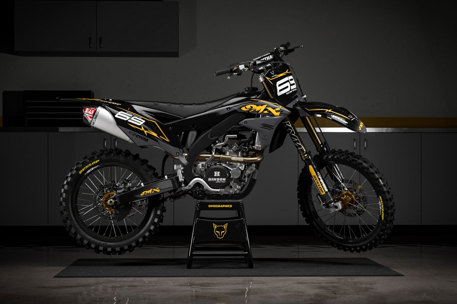 Kawasaki CARBON Graphics Kit Yellow – Dirt Bike Graphics