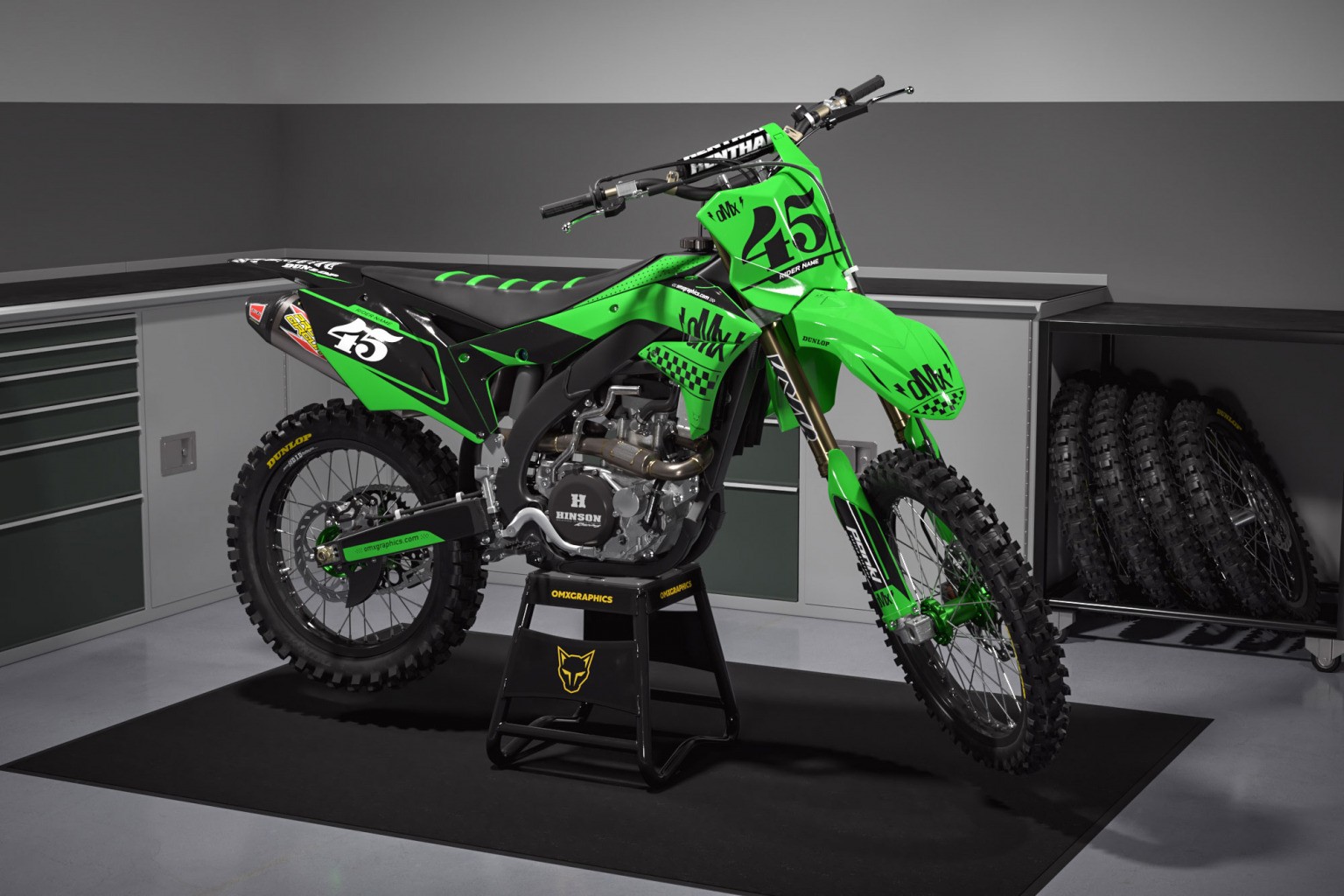 Kawasaki RACE Graphics Kit – OMXGraphics