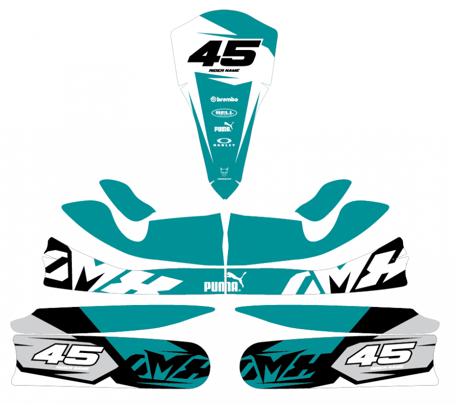 Go Go Kart Graphics Kit 'Local' Teal – OMXGraphics - Fully Customisable