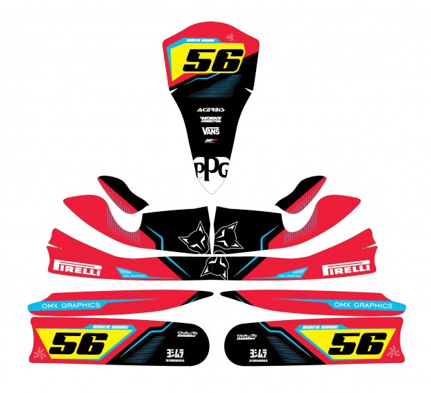 Go Kart Graphics Kit 'Sleek' Red – OMXGraphics