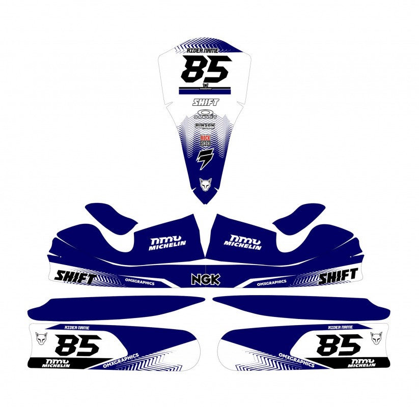 Go Kart Graphics Kit 'Voltage 2' Blue – OMXGraphics