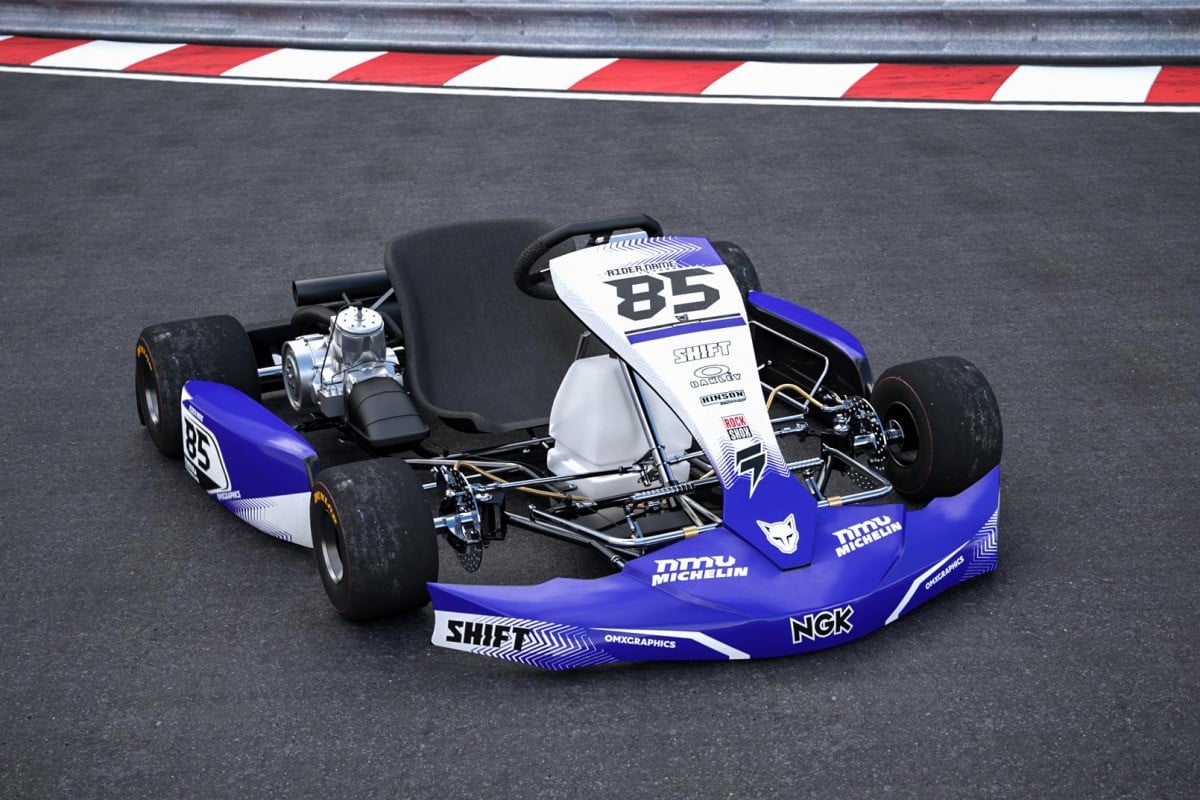 Go Kart Graphics Kit ‘Voltage 2’ Blue – OMXGraphics