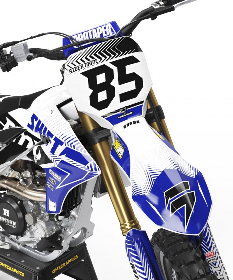 Yamaha VOLTAGE Graphics Kit White Blue – OMXGraphics