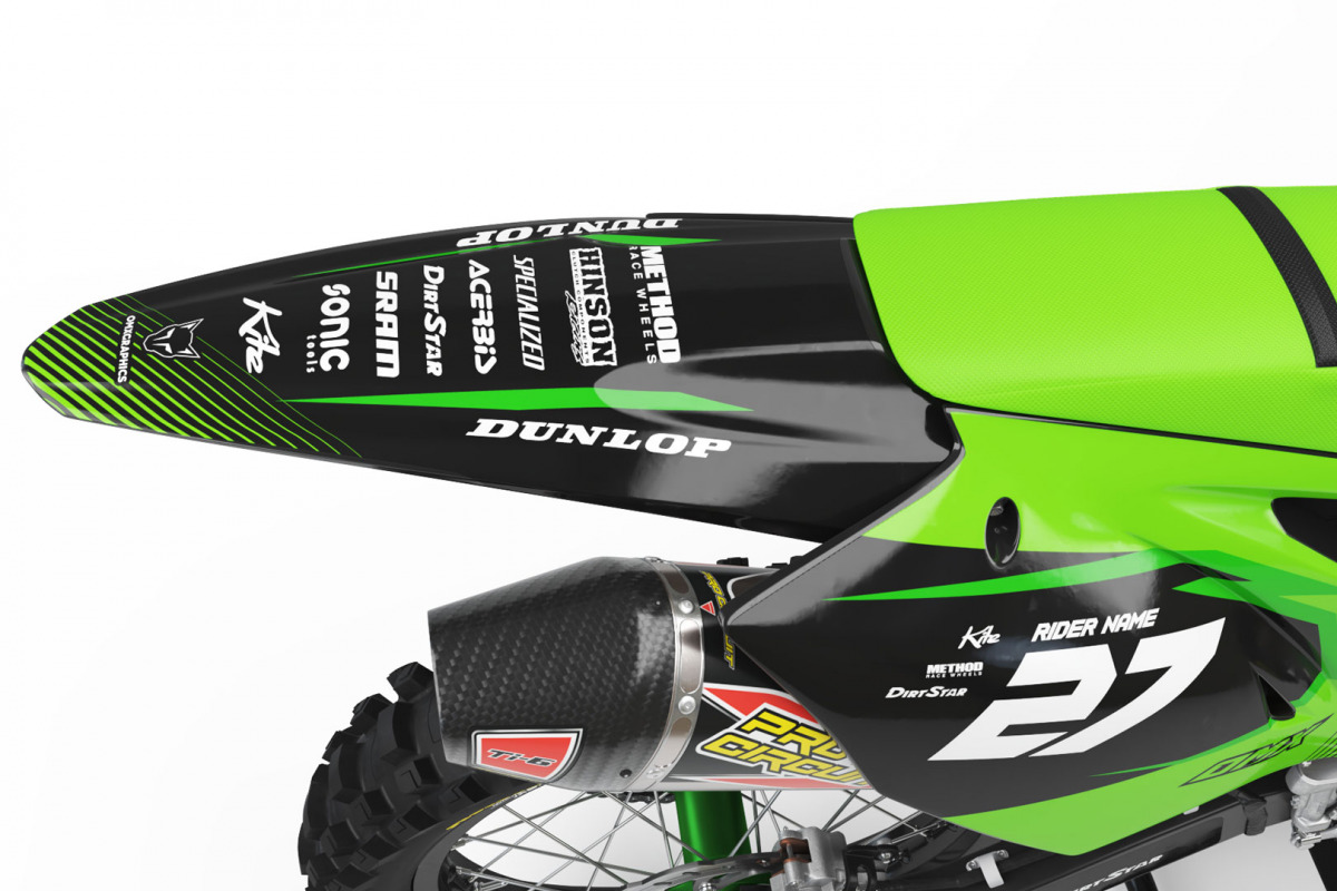 Kawasaki THROTTLE Graphics Kit Green – OMXGraphics