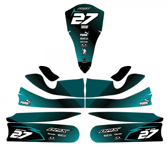 Go Kart Graphics Kit 'Apex' Teal – OMXGraphics