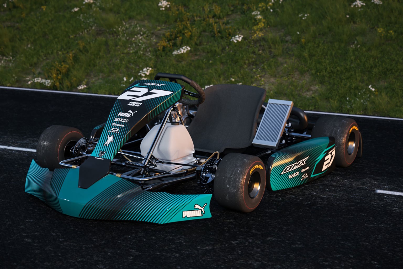 Go Kart Graphics Kit ‘Apex’ Teal – OMXGraphics