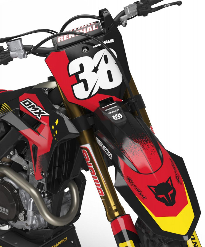 Dirt Bike Graphics Kit For Honda - BLAST Black Red – OMXGraphics