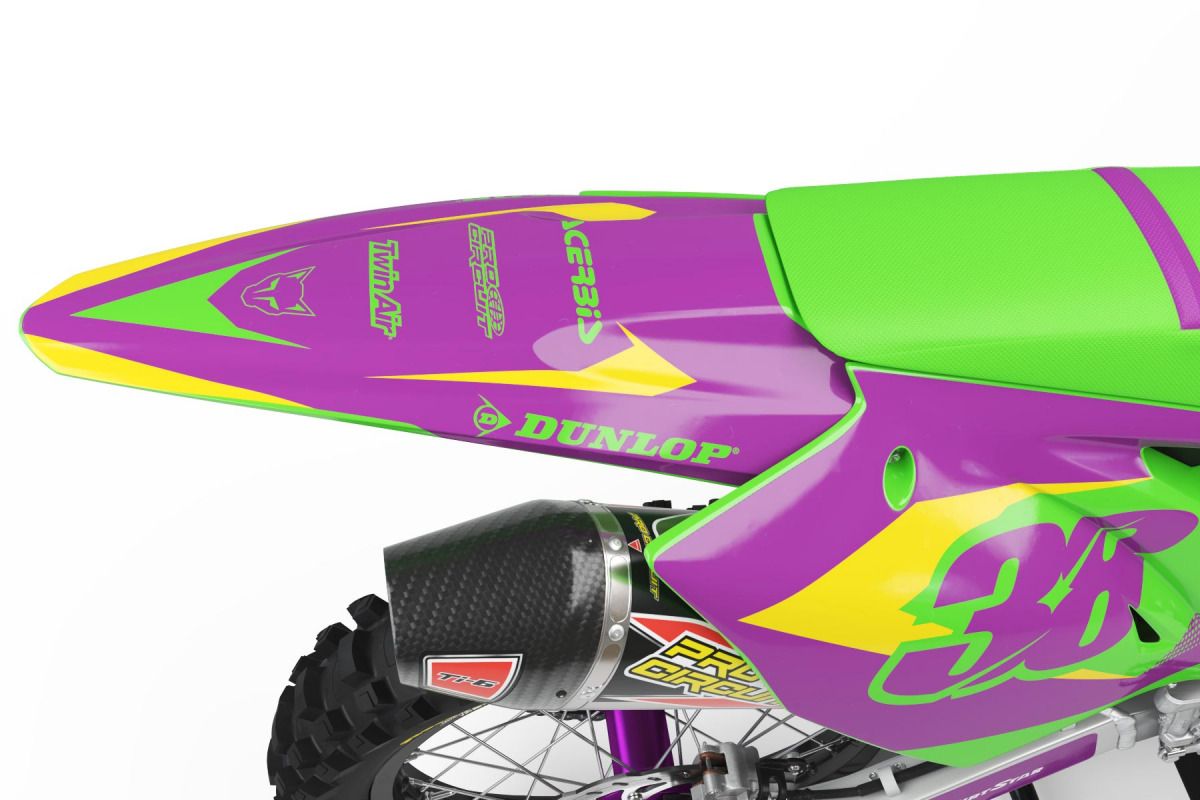 Kawasaki BLAST Graphics Kit Purple Green – Dirt Bike Graphics
