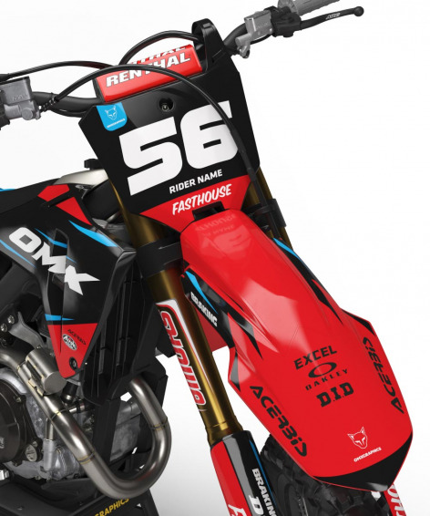 Motocross Graphics Kit For Honda - Instinct Red Black – OMXGraphics