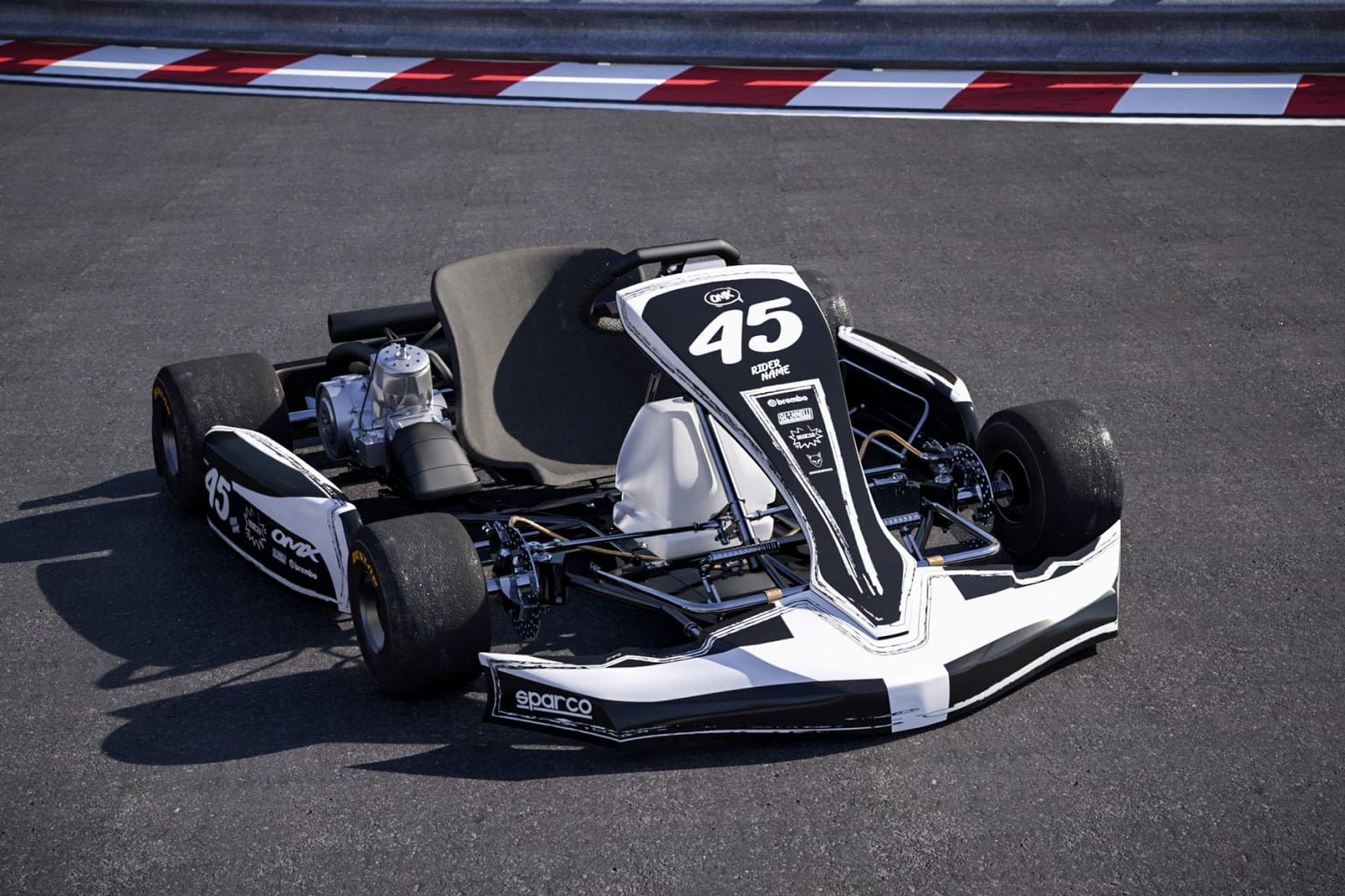 Go Kart Graphics Kit - TOON - Black and White – OMXGraphics