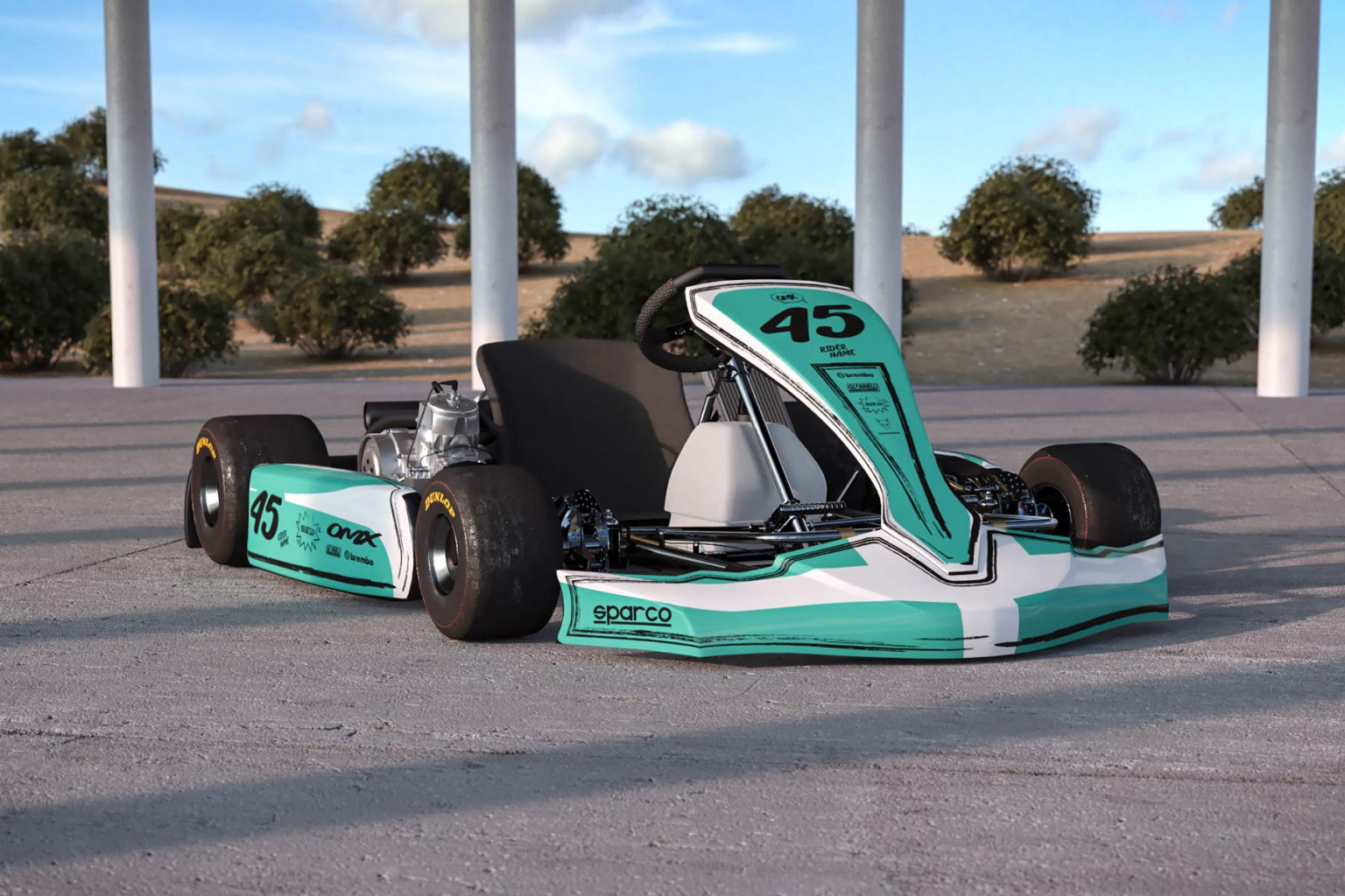 Go Kart Graphics Kit - TOON - Teal – OMXGraphics