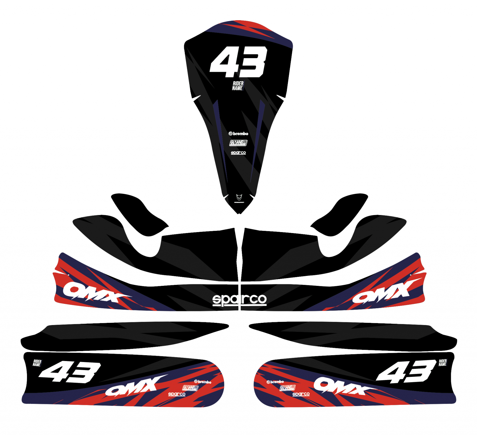 Go Kart Graphics Kit - Frost – OMXGraphics