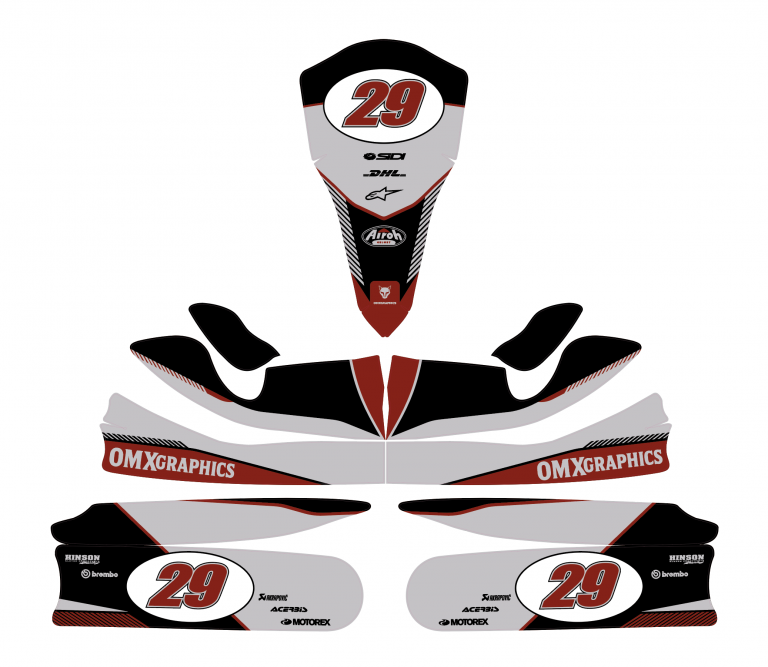 Go Kart Graphics Kit - Redline - Retro Grey – OMXGraphics